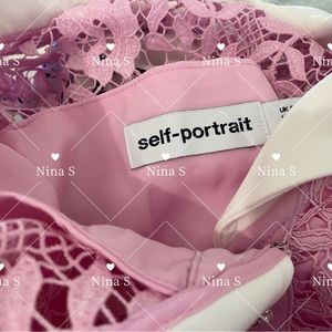 Self-Portrait | Dresses | Selfportrait Pink Rose Lace Mini Dress New ...